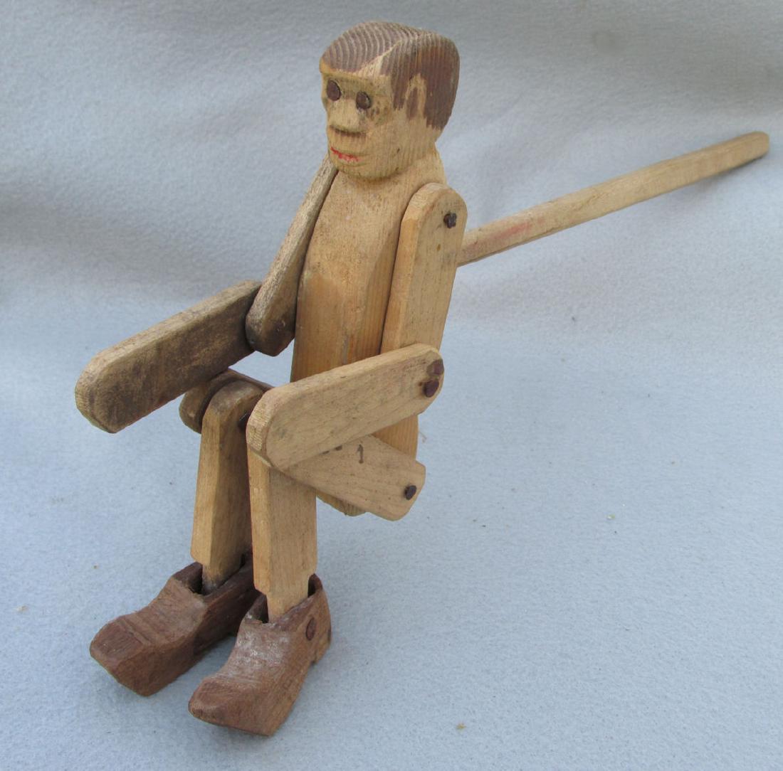 Hand Carved Folk Art Dancing Man, Jigger Toy, Puppet