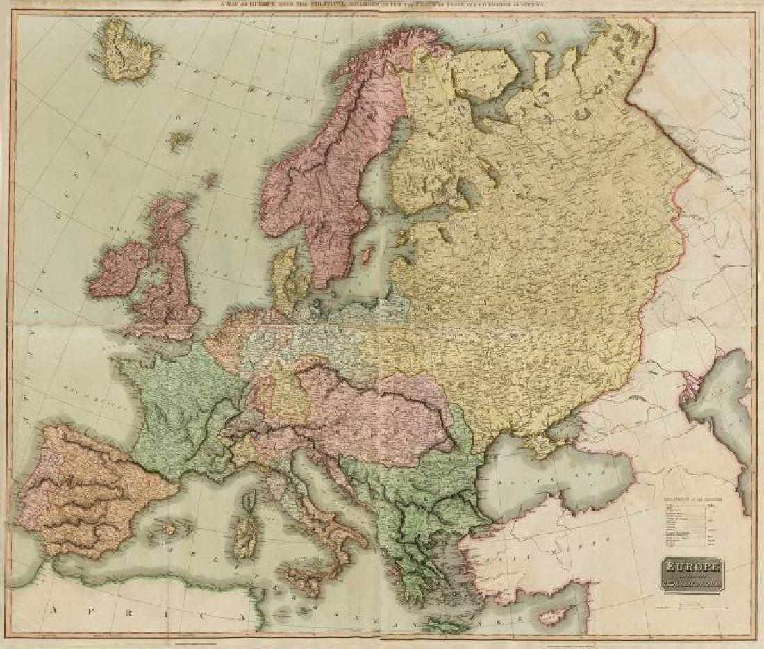 Thomson: Antique Map of Europe in 4 Sheets, 1817