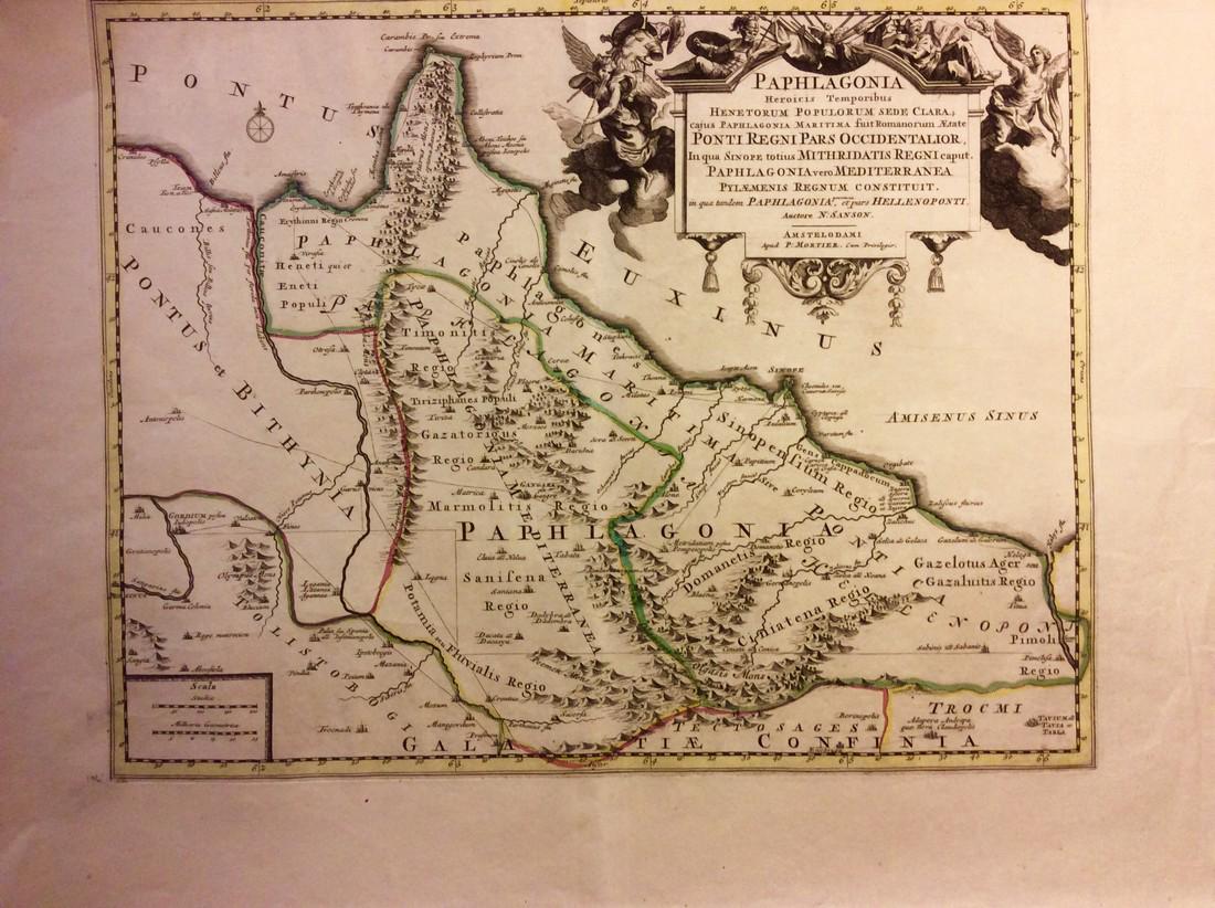 Mortier: Antique Map of Paphlagonia near Black Sea 1705