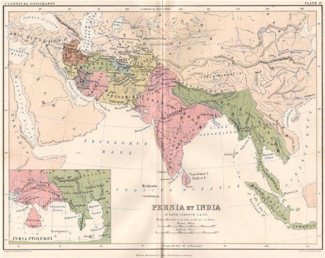 Johnston: Antique Map of Ancient Persia & India, 1855 - Nov 28, 2017 ...