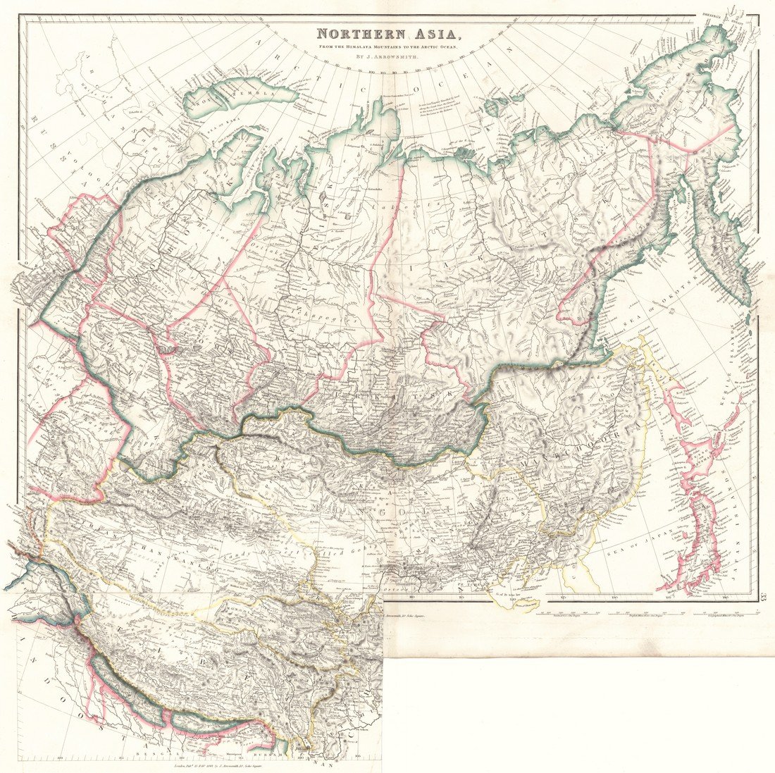 Arrowsmith: Antique Map of Northern Asia, 1843