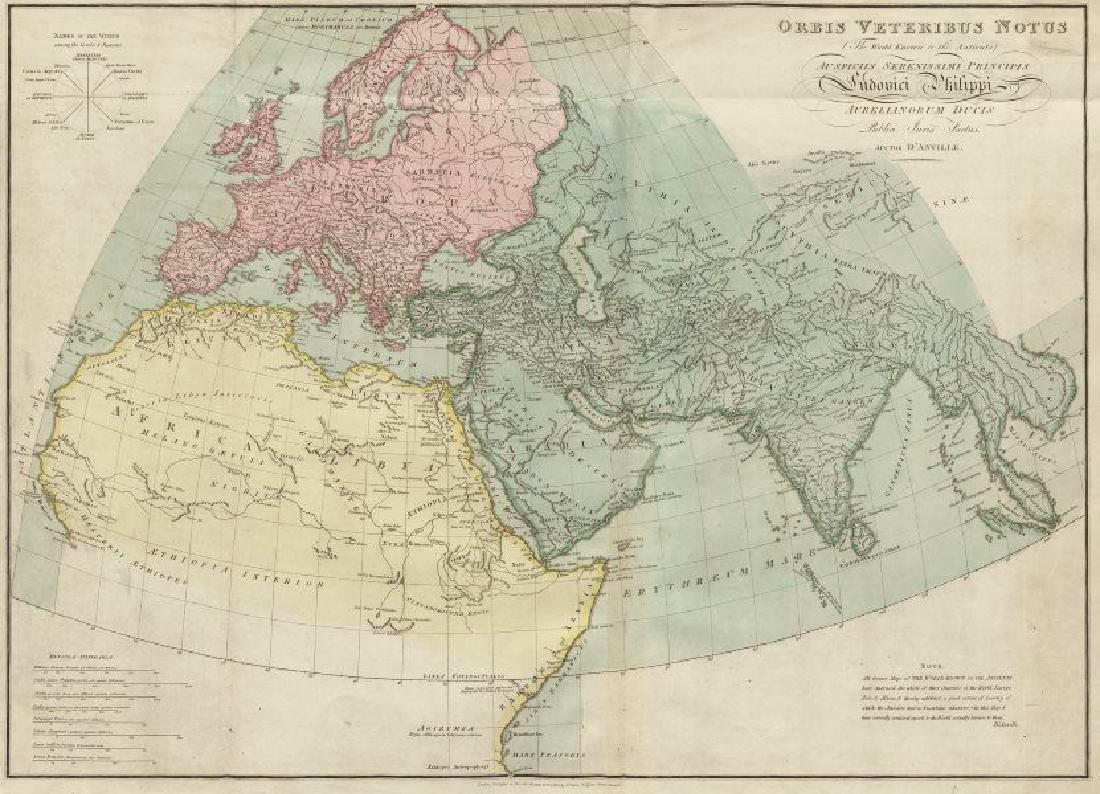 d'Anville: Antique Map of the Ancient World, 1815