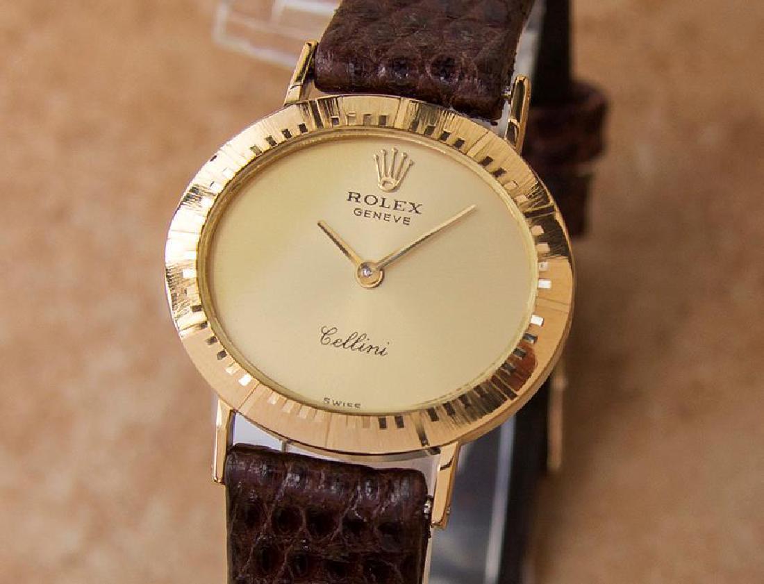 Vintage Rolex Geneve Cellini 18K Solid Gold Ladie Watch