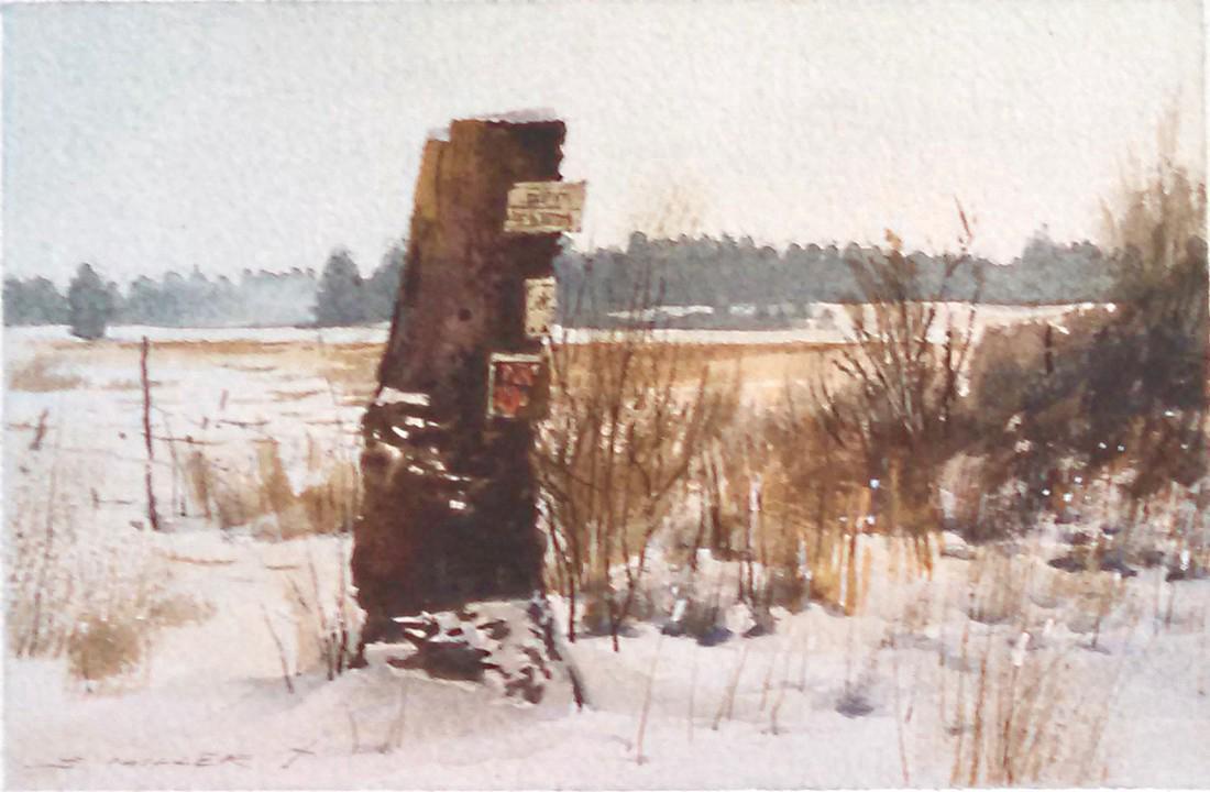 Stan Miller Watercolor Painting Winter Landscape - Dec 12, 2017 ...