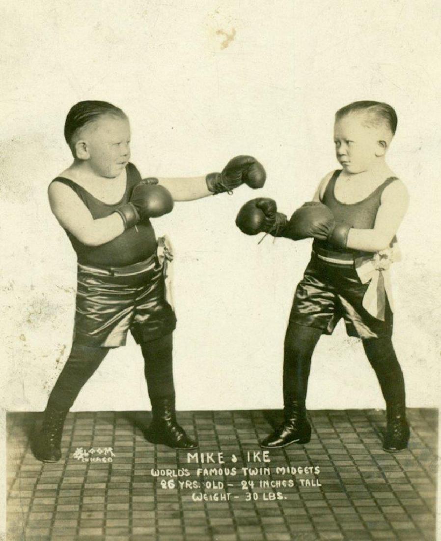 1915 Circus Sideshow Freak Twin Midget Boxers