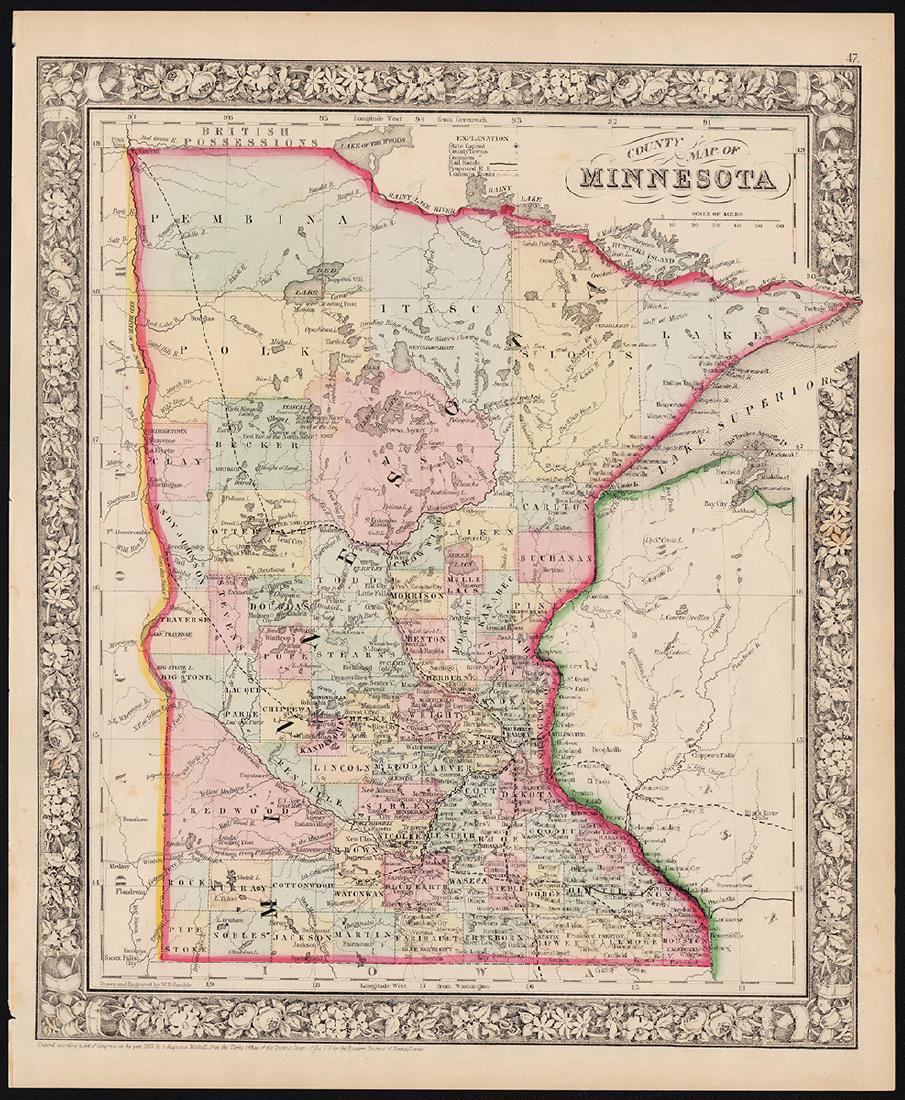 Mitchell: Antique Map of Minnesota, 1862 - Dec 26, 2017 | Jasper52 in NY