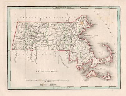 1835 Bradford Map Of Massachusetts