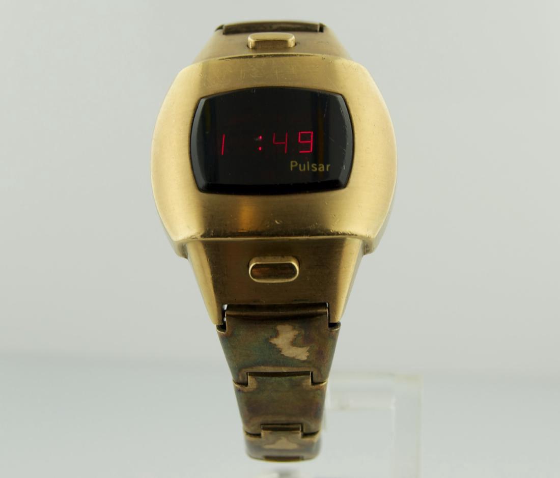 Ladies Pulsar LED Gold Plate Steel Watch, 1970s