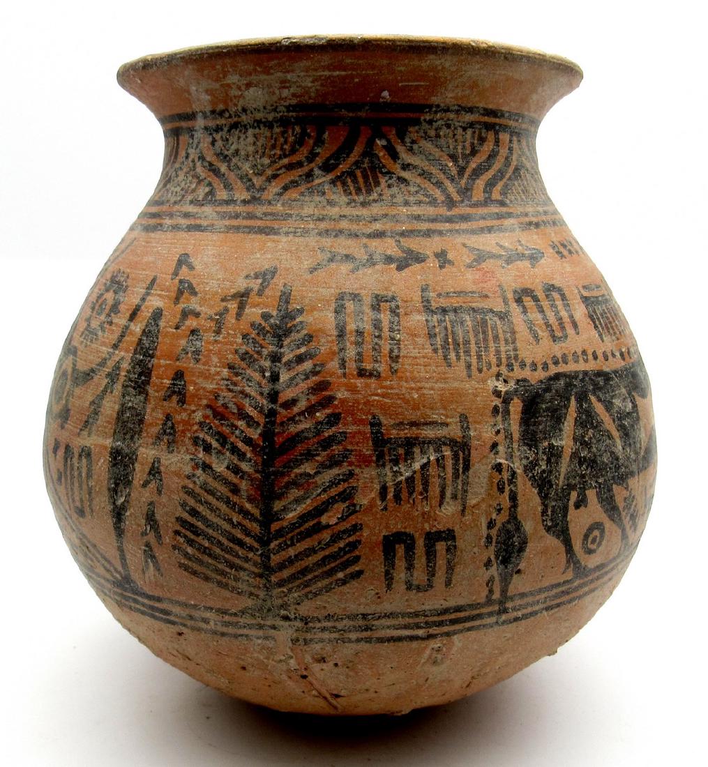 Ancient Indus Valley Jar With Bull Motif