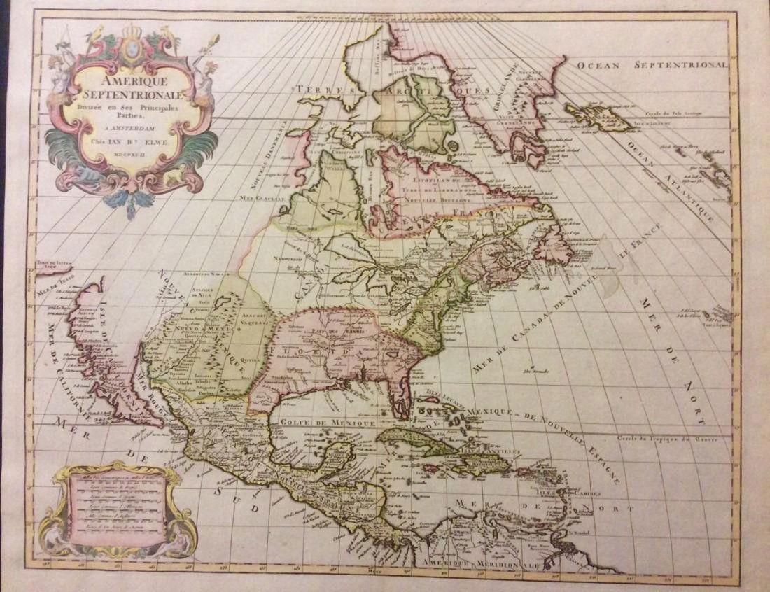 Elwe: Antique Map of North America, 1792