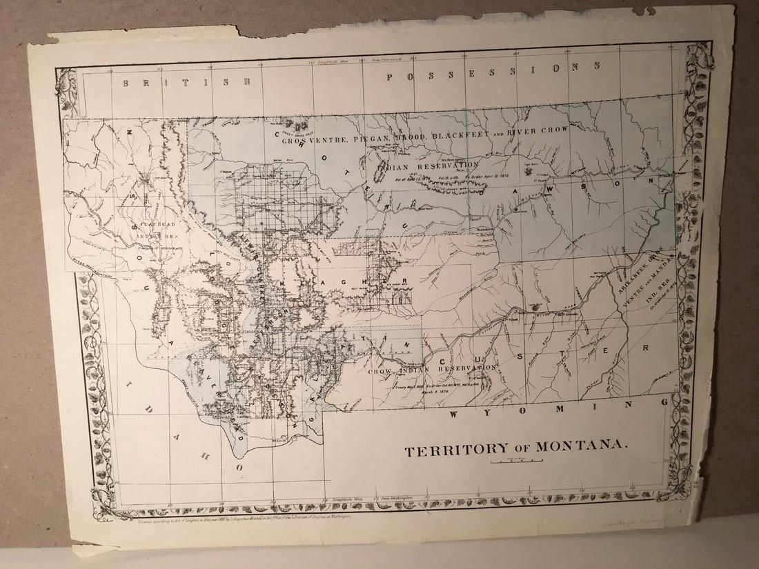 Mitchell: Antique Map of Territory of Montana, 1880