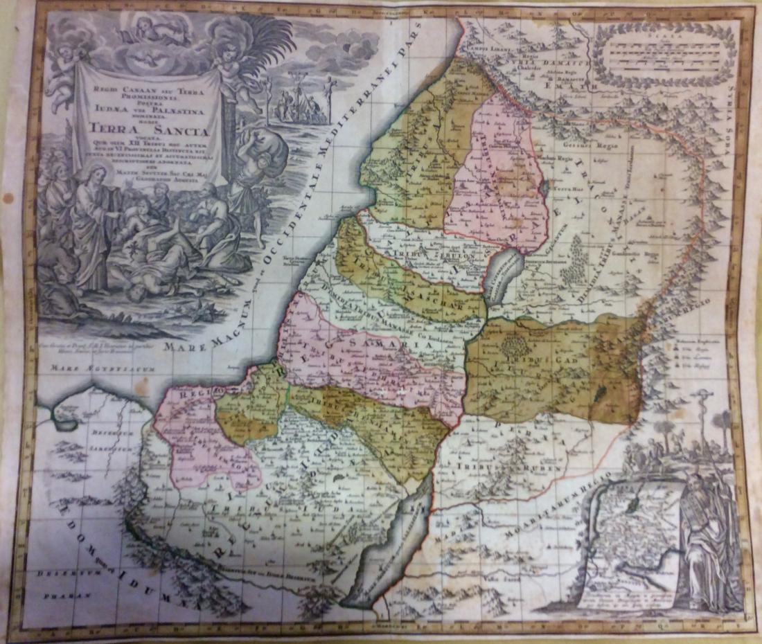 Seutter: Antique Map Of Holy Land, 1740