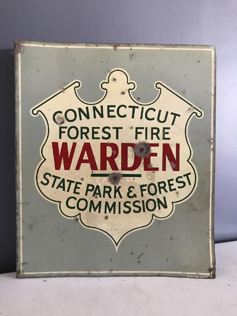 Porcelain Connecticut Forest Fire State Parks Sign