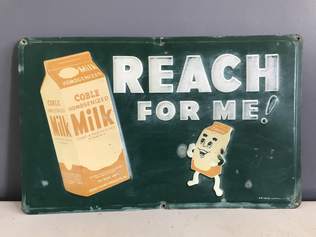 Coble Milk Reach For Me! Metal Sign