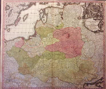 Vintage Kingdom Of Poland Map