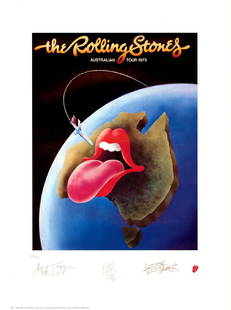 1973 Rolling Stones Australian Tour Reprint Poster
