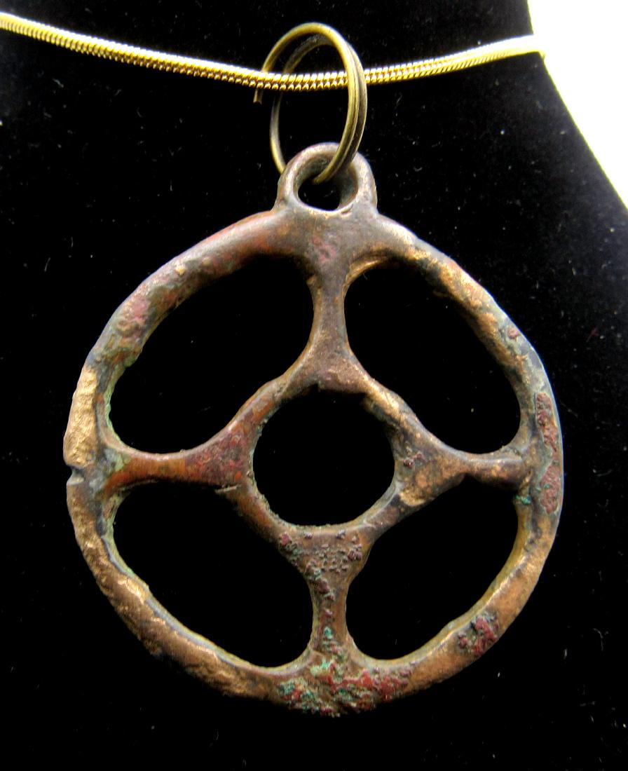 Ancient Roman Wheel of Fortune Pendant