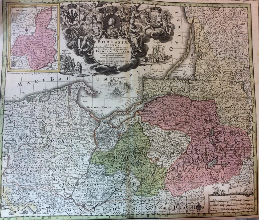 Seutter: Antique Map Of East Prussia, 1740