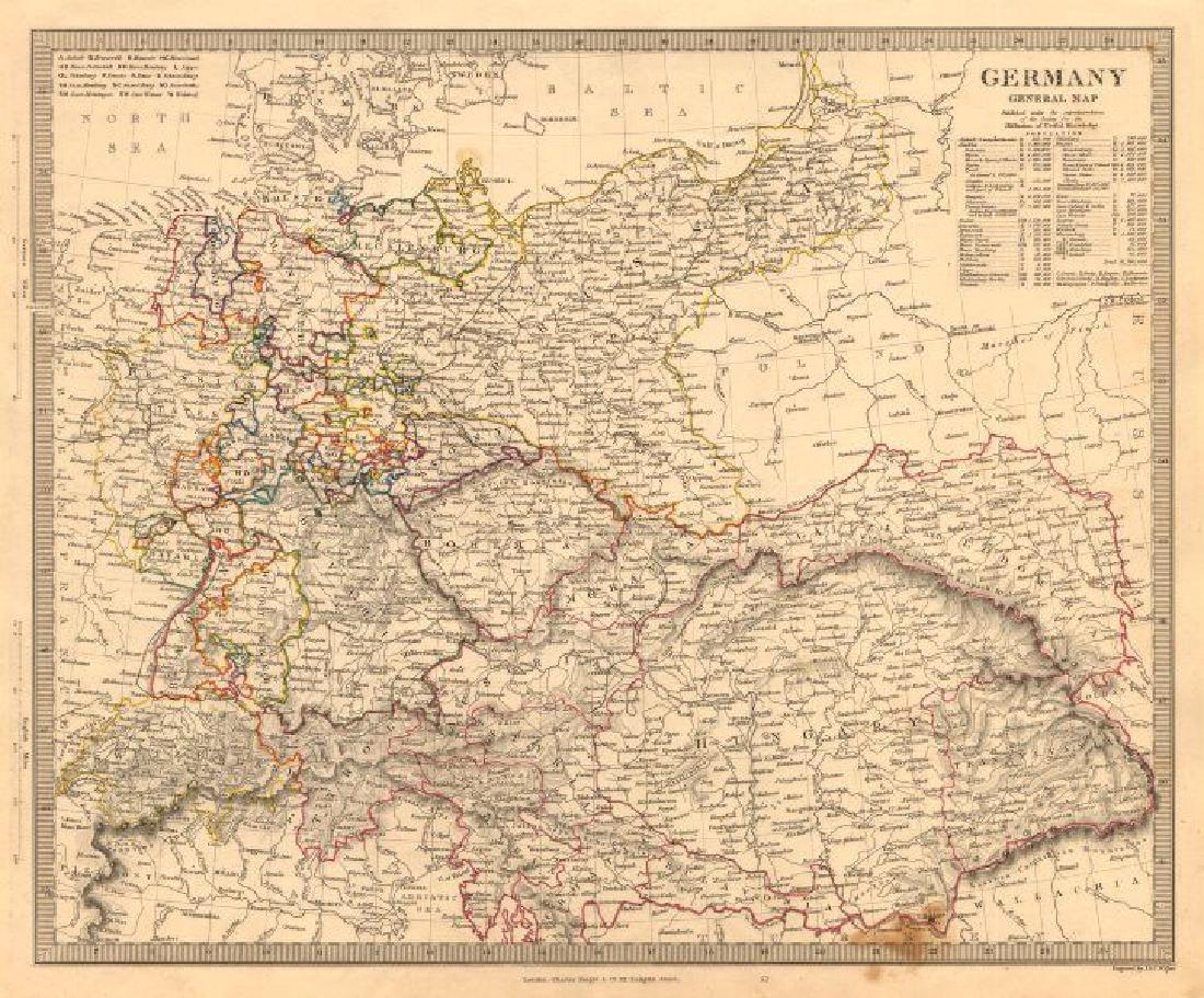 SDUK: Antique General Map of Germany, 1845