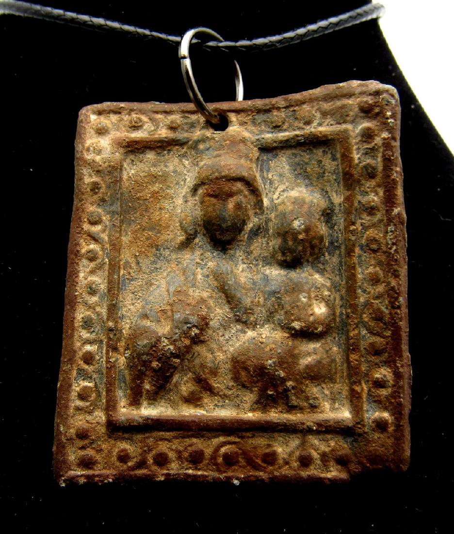 Late Medieval Icon with Mother Mary & Baby Jesus