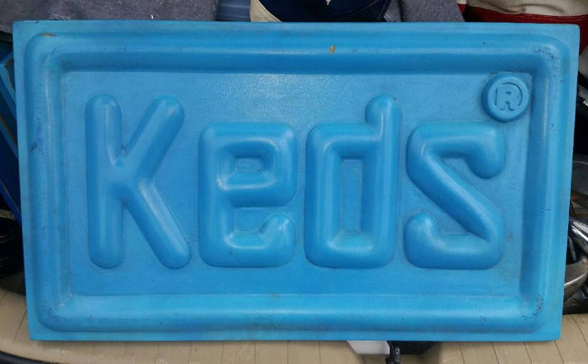 Vintage Keds Sneakers Advertising Sign Blue 1970's