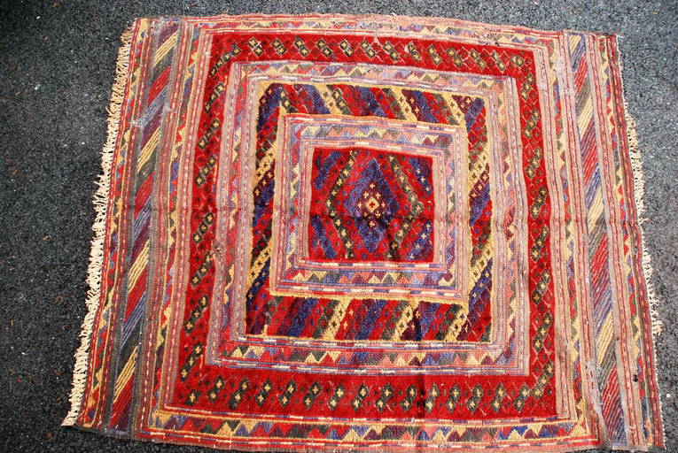 Antique Herati Carpet Rug 3.7x3.7