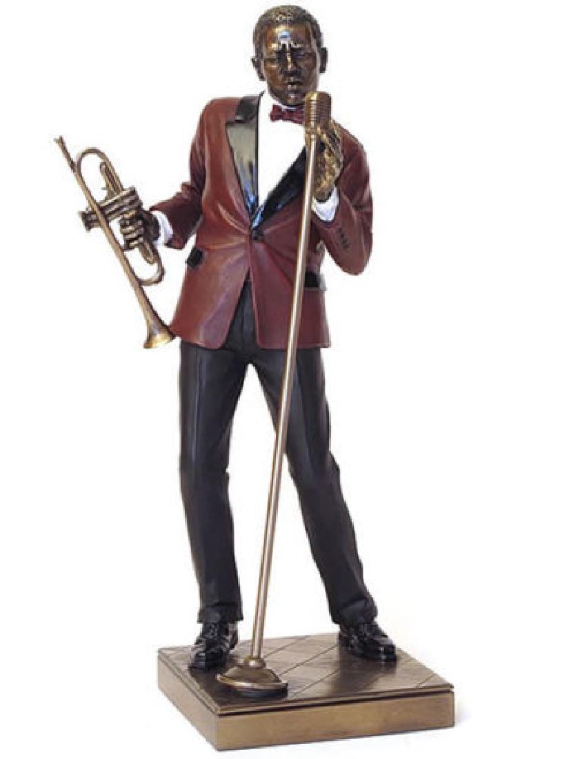 18" Jazz Musician Statue - Flute Player Sculpture
