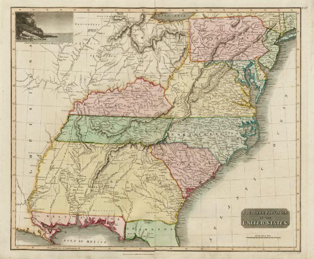 Thomson: Antique Map Of Southwest United States, 1817