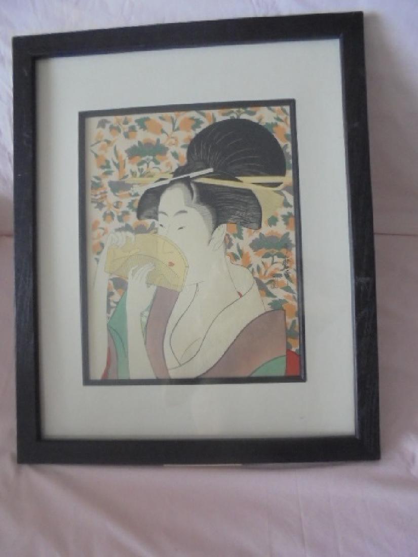 Utamaro Kitagawa Woodblock Portrait Of Woman