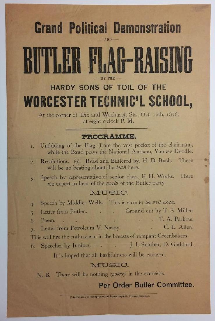 1878 Civil War General Benjamin Butler Gov Campaign