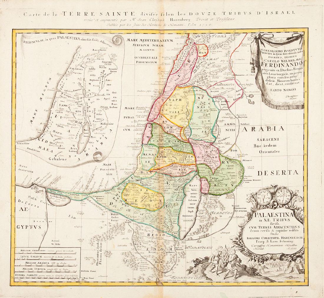 Harenburg / Homann: Holy Land With Tribal Divisions,