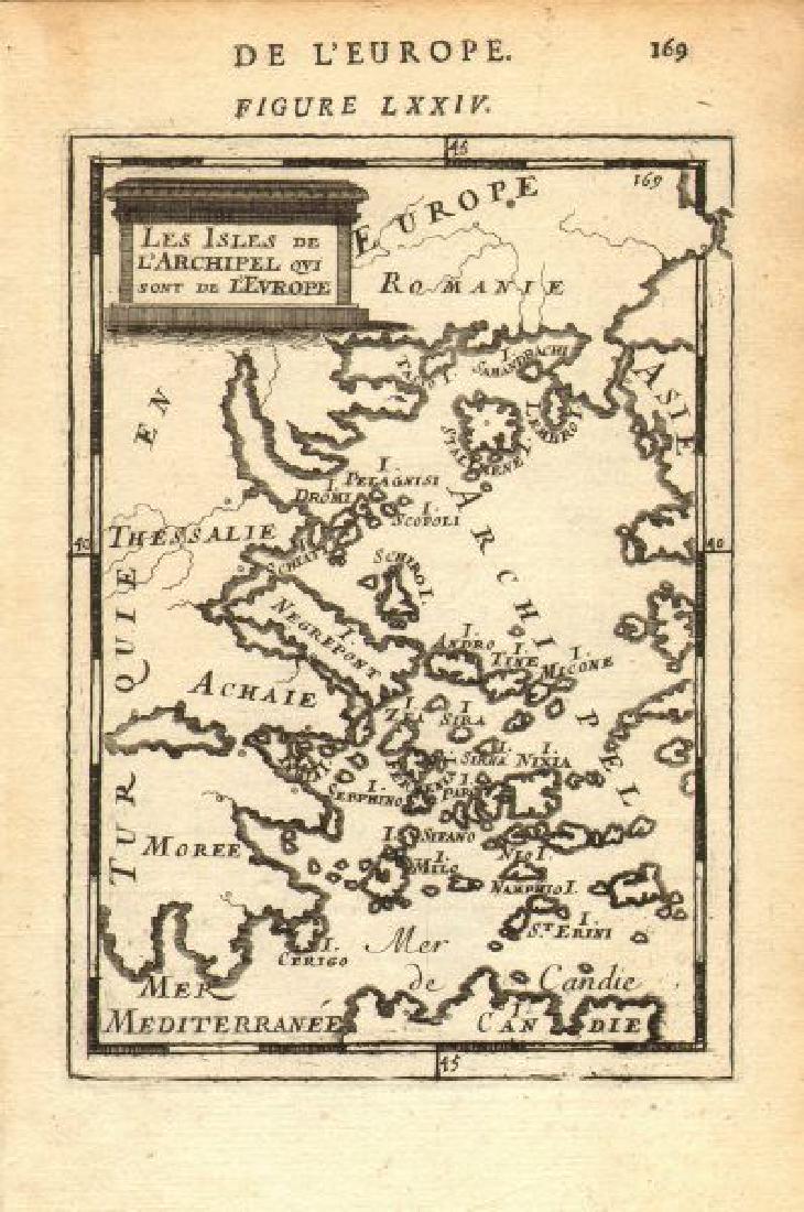 Mallet: Antique Map of Greece & Greek Islands, 1683