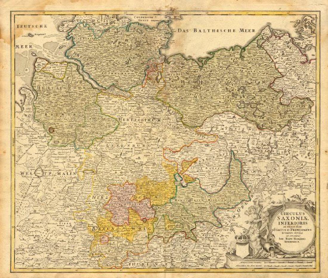 Homann: Antique Map of Northern Germany, 1730