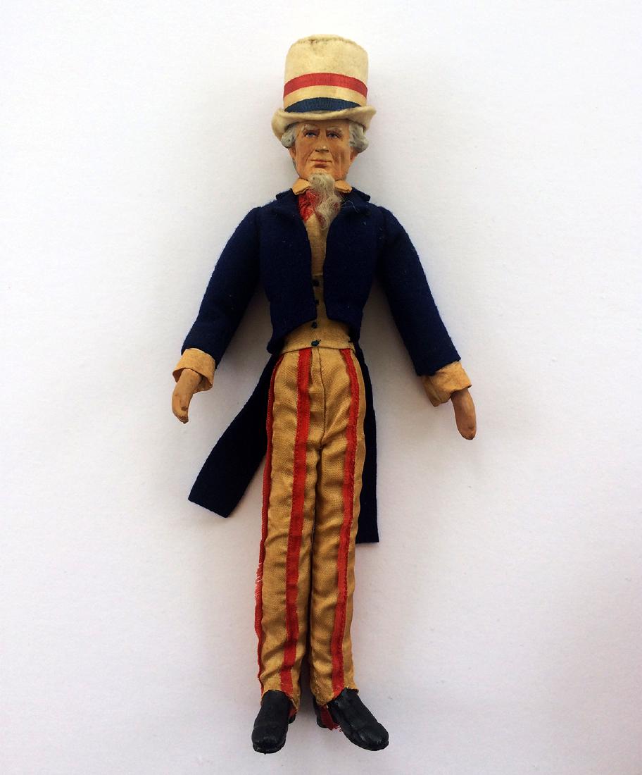 1930 Folky Handmade Vintage Uncle Sam Doll Figure
