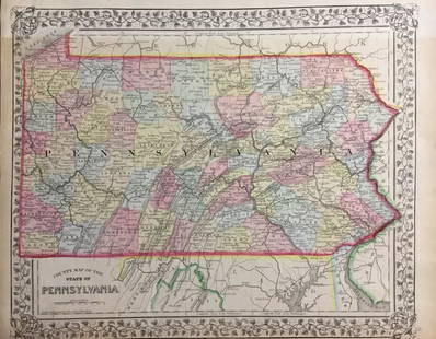 Buy 1886 Matthews Map Of Pennsylvania -- Map Of Pennsylvania | Jasper52 ...