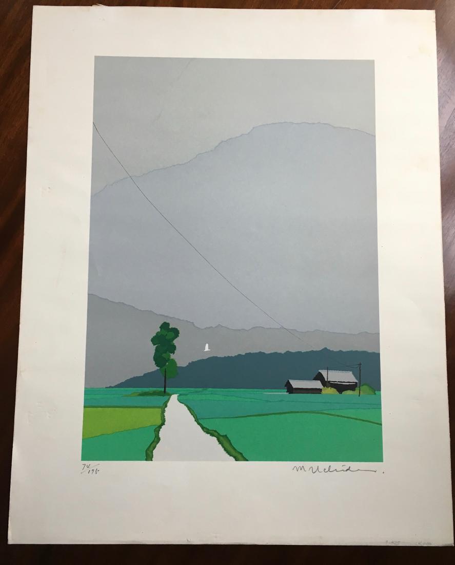 M Uchida Lithograph Landscape
