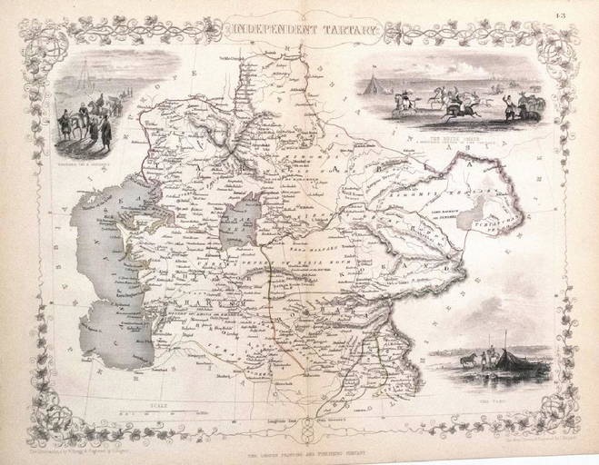 1851 Tallis Antique Map Of Tartary