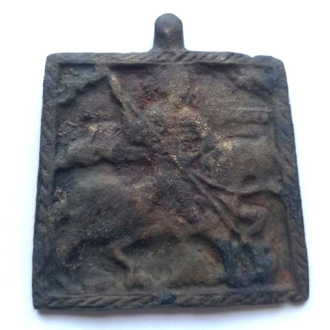 St George Dragon Slayer Russian Orthodox Icon, 15th C