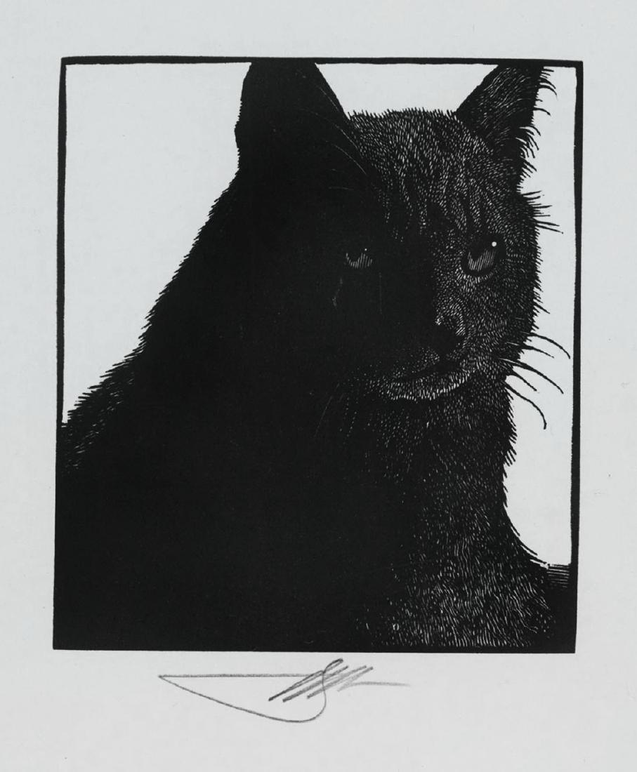 Barry Moser Wood Engraving Black Cat
