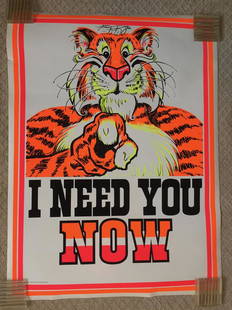 Rare Esso Gas Station Tiger Poster