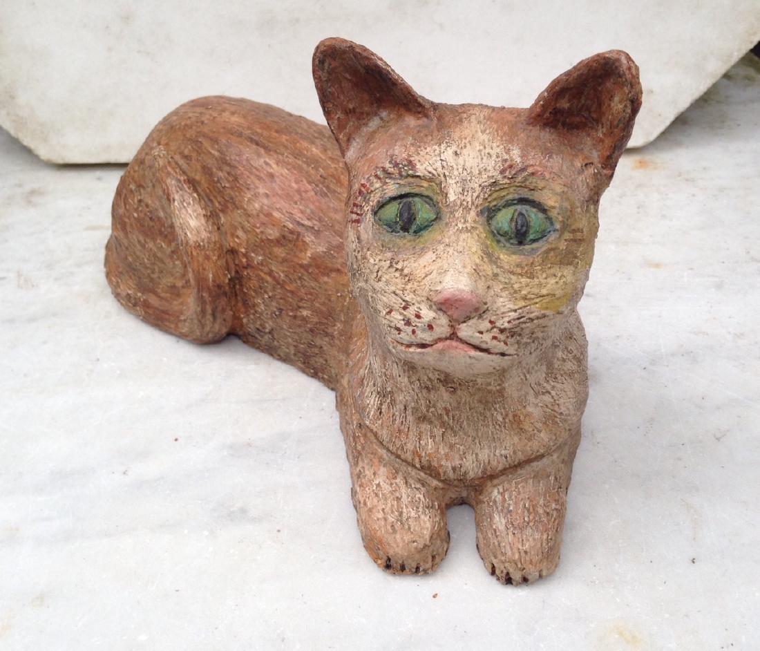 Terra Cotta Cat Sculpture 1950's