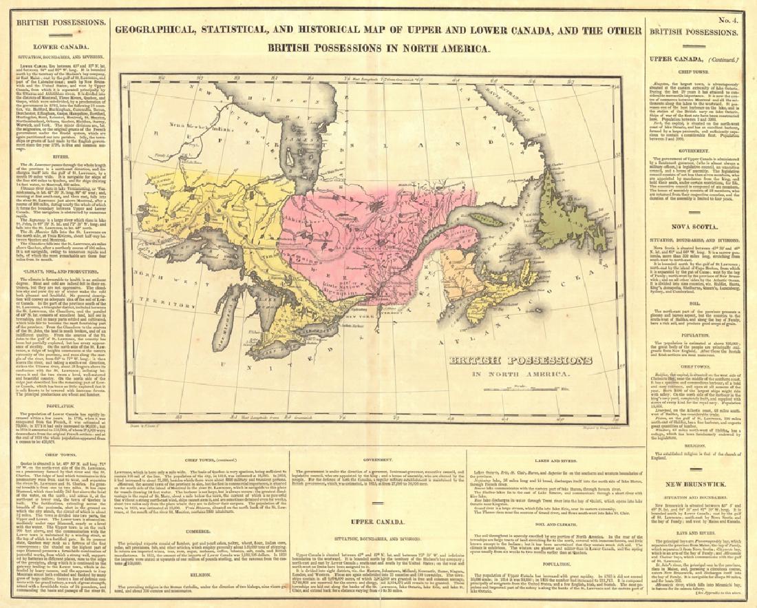 Geographical & Historical Map of Upper & Lower Canada