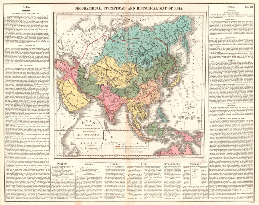 Geographical and Historical Map of Asia, 1820