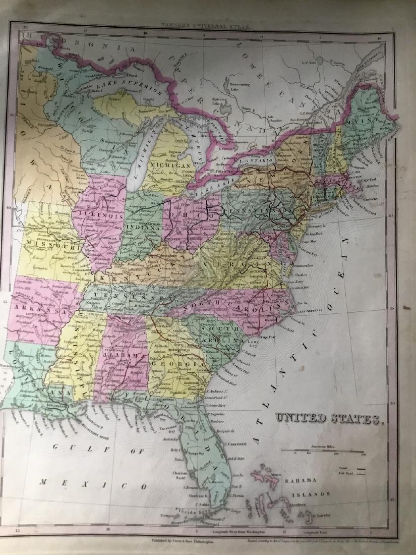 Tanner: Antique Map of United States, 1843