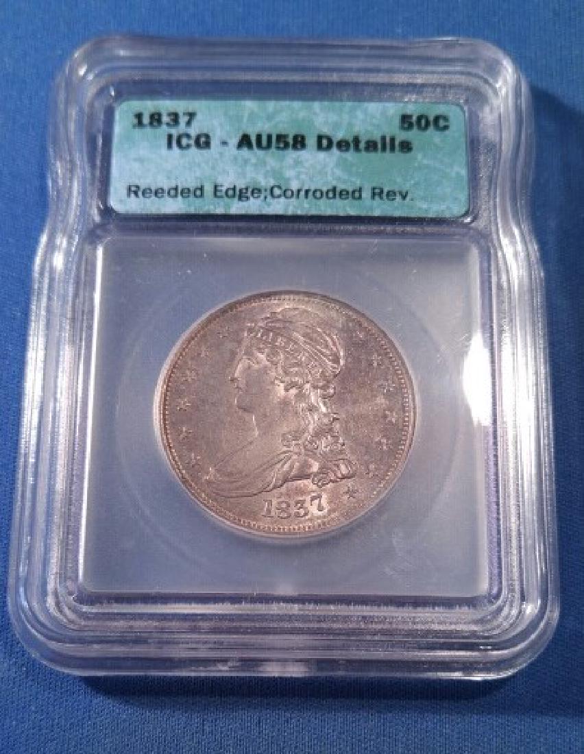 1837 U.S. 50 Cent Reeded Edge