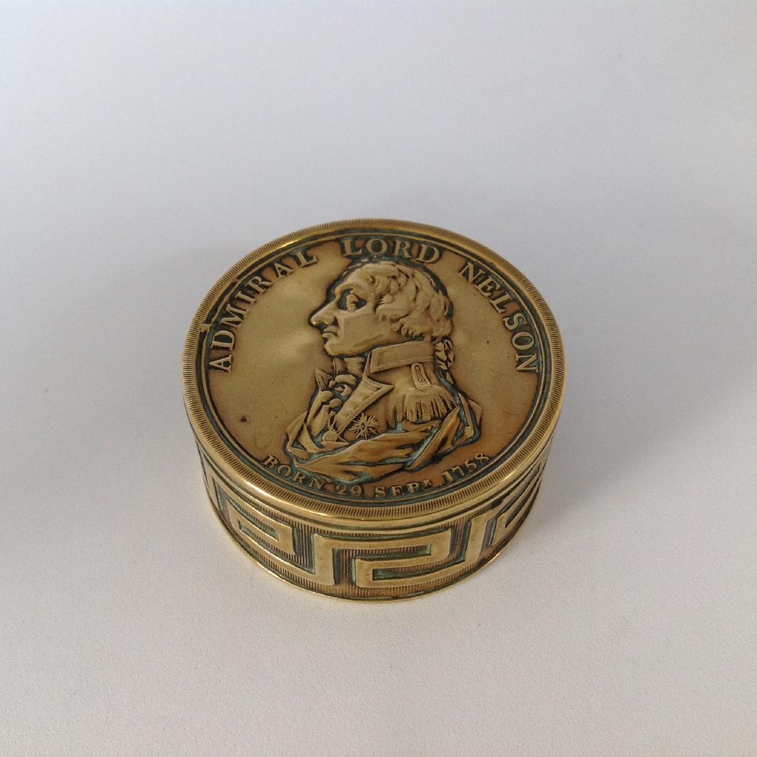 Brass "Admiral Lord Nelson" Memorail snuff box