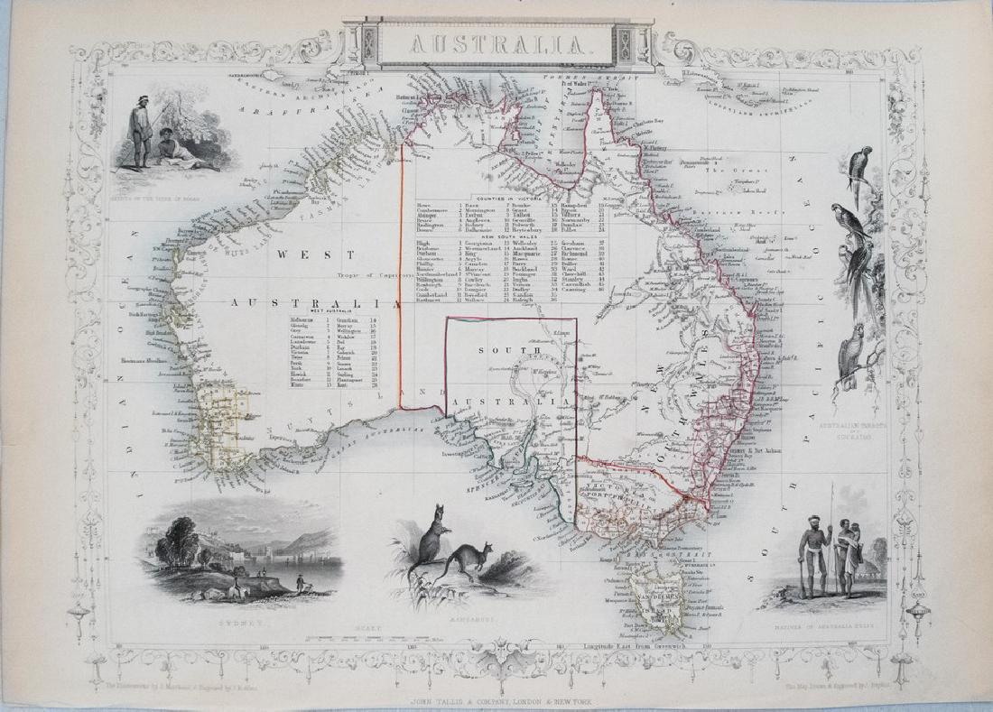 1850 Tallis Map of Australia -- Australia