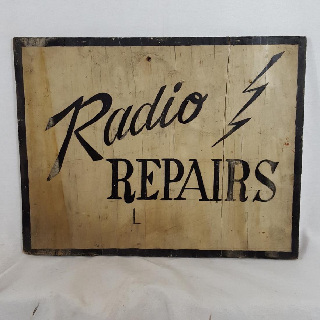 Radios Repaired Sign Ca 1930-1950