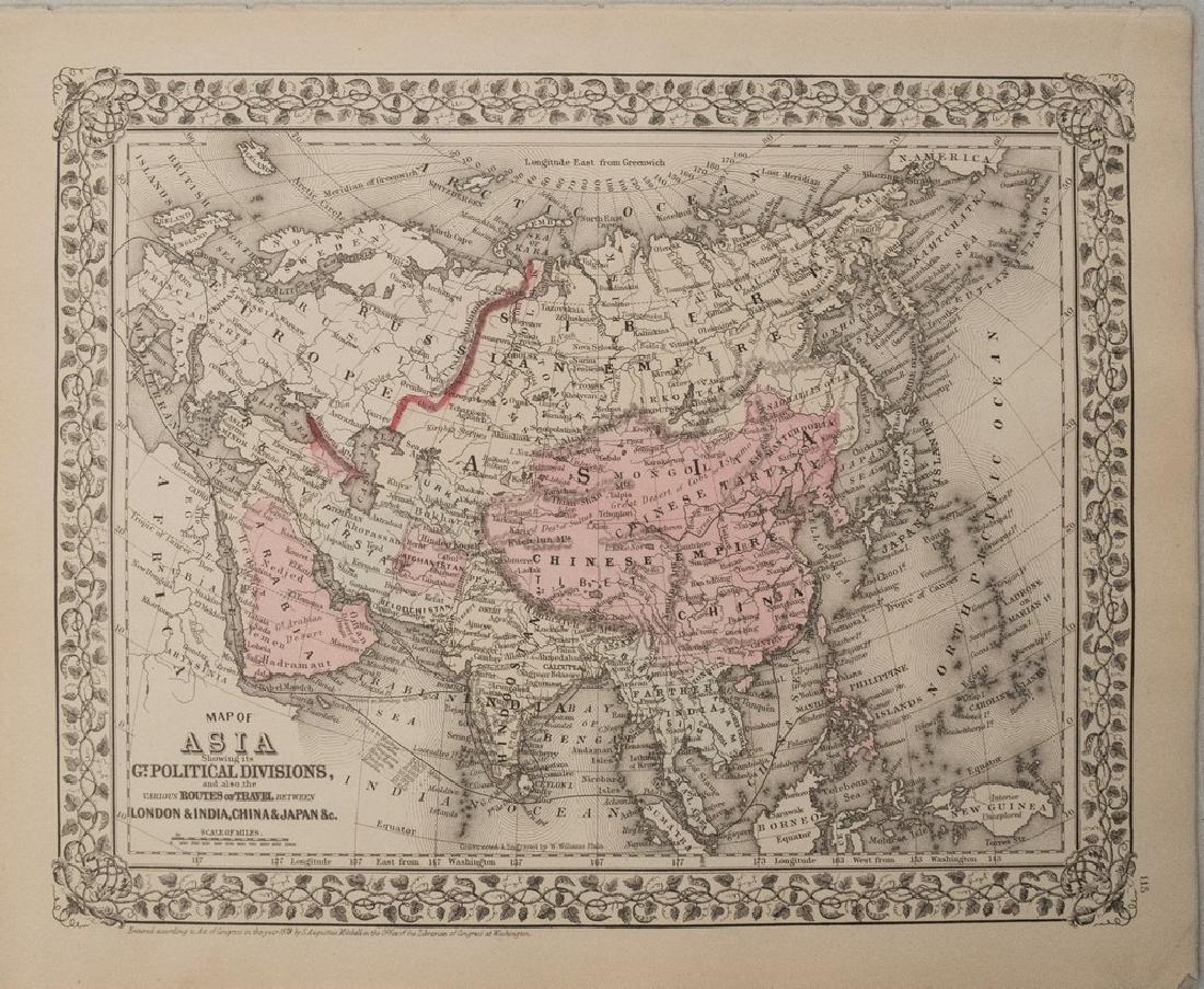 1879 Mitchell Map of Asia [verso] Middle East-- Map of