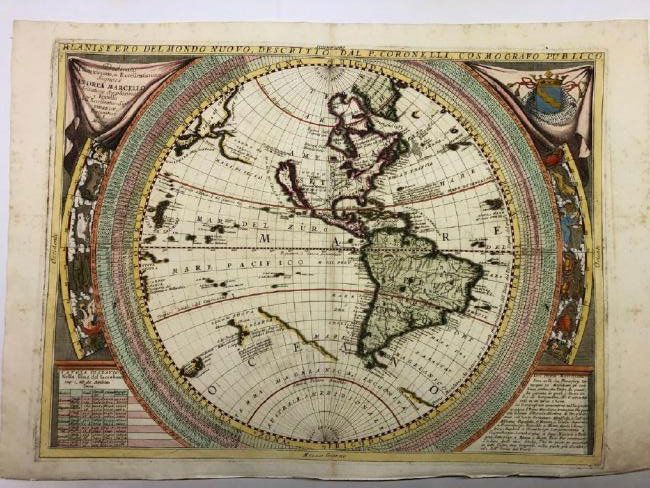 Coronelli: Antique Map of the Western Hemisphere, 1691 - May 22, 2018 ...
